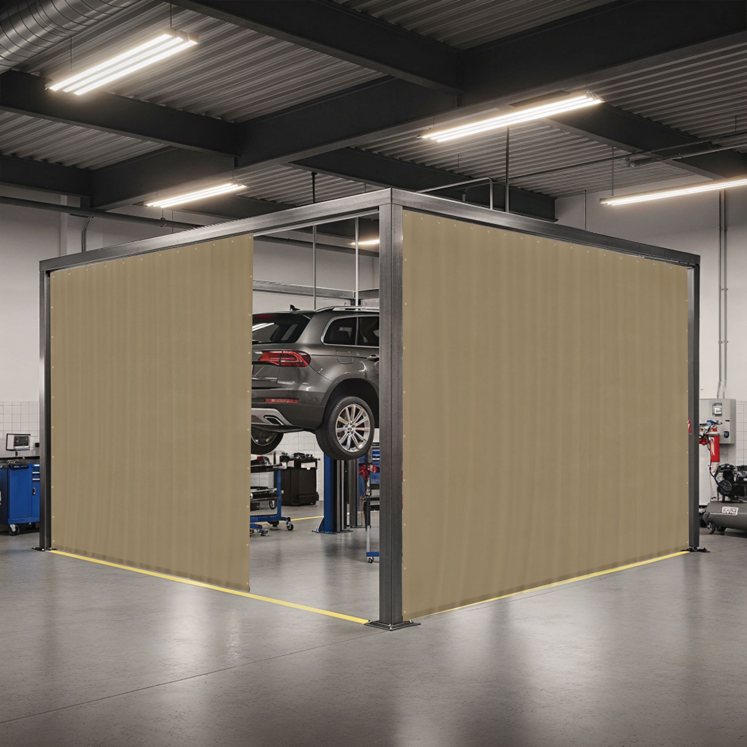 Body Shop Curtains | Custom Auto Shop Dividers | Tarps&All AU